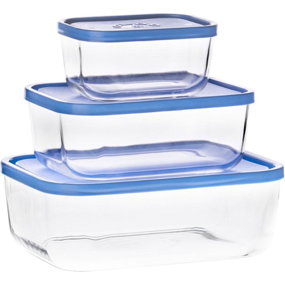 Borgonovo Igloo Rectangular 3-Piece Food Storage Set – Blue — Gourmet Gear