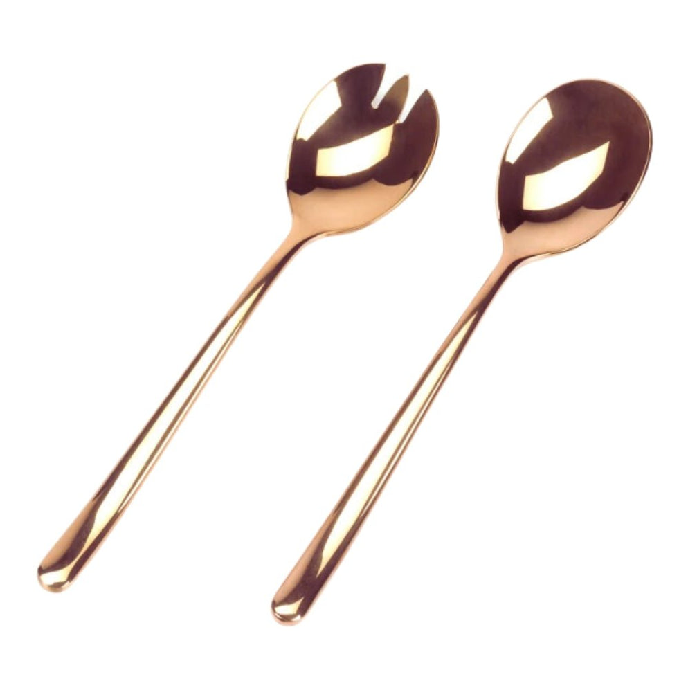 Nicolson Russell Buddha Gold or Rose Gold Titanium Salad Servers Set o ...